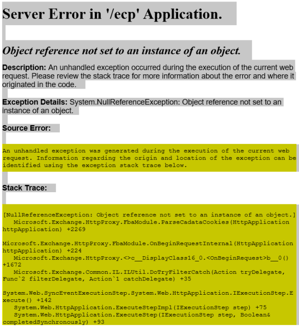 Exchange 2016 CU20 ECP\OWA not available | Cloud-Secure.ai